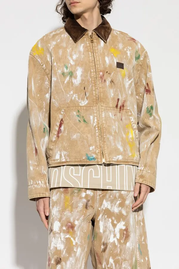 Moschino Denim Jacket With 'vintage' Effect - Beige