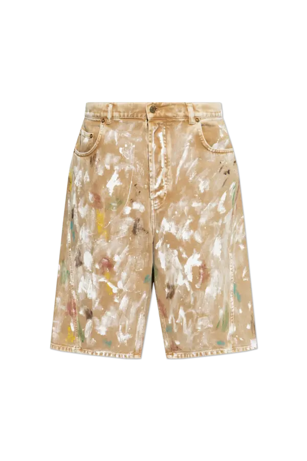 Moschino Vintage-effect Denim Shorts - Beige