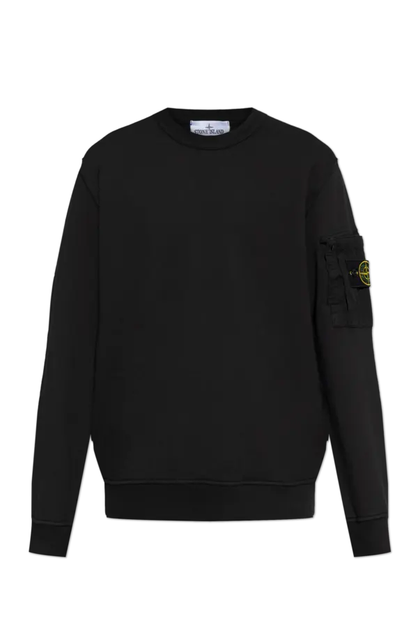 Stone Island Sweatshirt With Logo Patch - Black