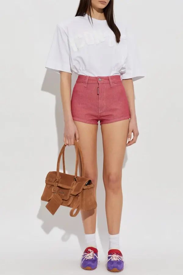 Dsquared2 Fitted Denim Shorts - Red