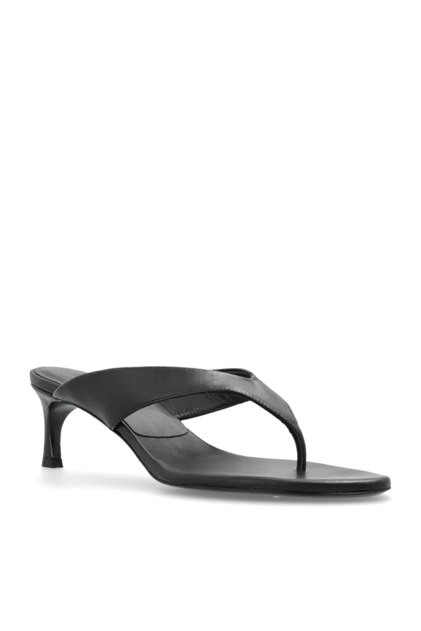 ROTATE BY BIRGER CHRISTENSEN Leather Heeled Mules - Black