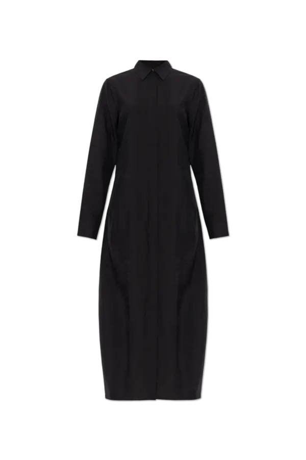 TOTEME Silk Maxi Shirt Dress - Black
