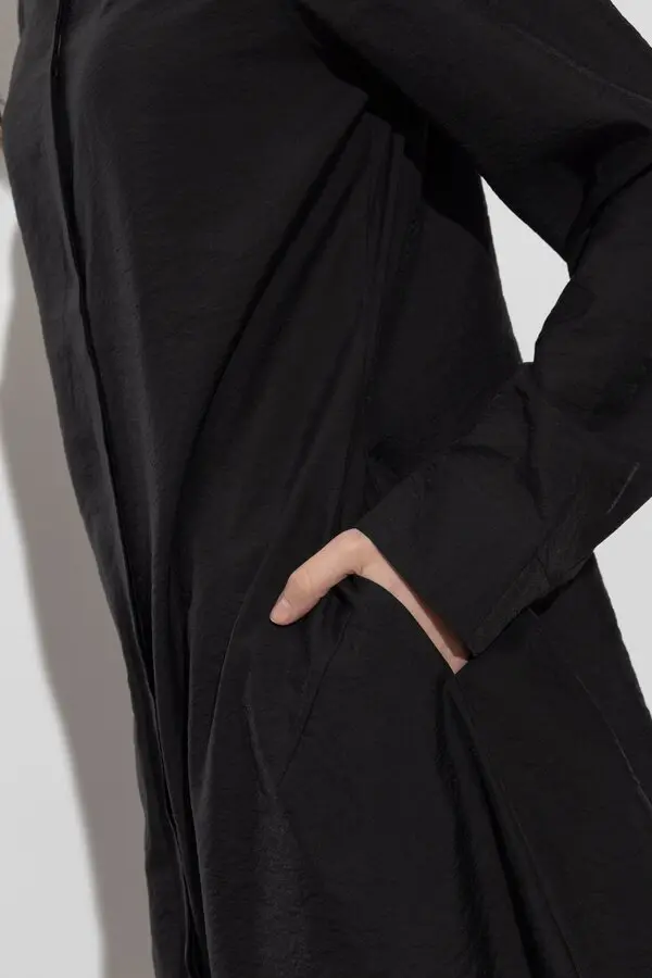 TOTEME Silk Maxi Shirt Dress - Black