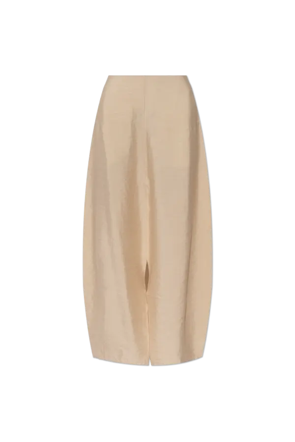 TOTEME Maxi Silk Skirt With Slit - Beige