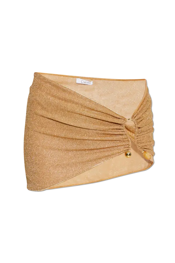Oseree Short Pareo With Lurex Thread - Gold