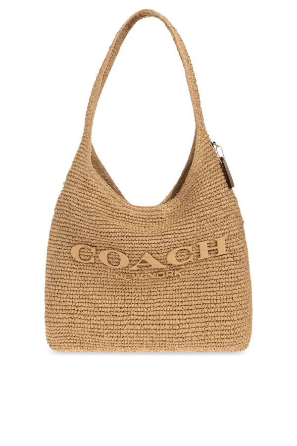 COACH Woven Shoulder Bag - Beige