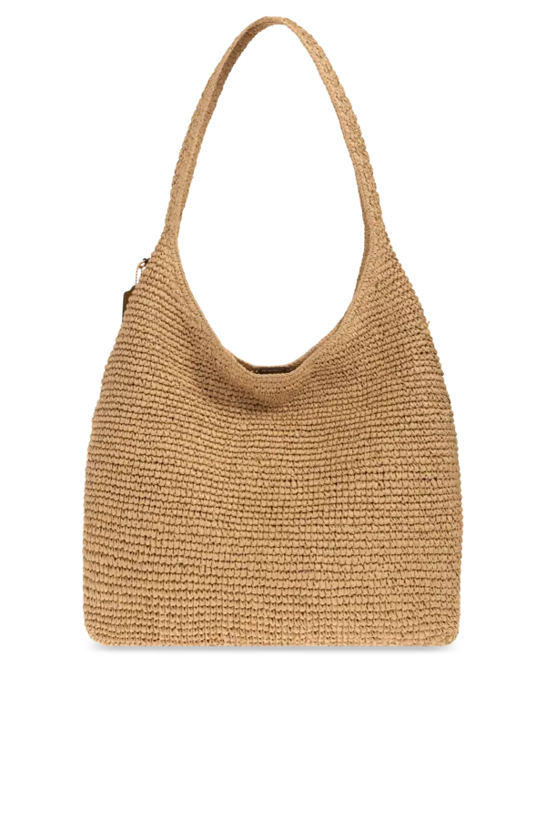 COACH Woven Shoulder Bag - Beige