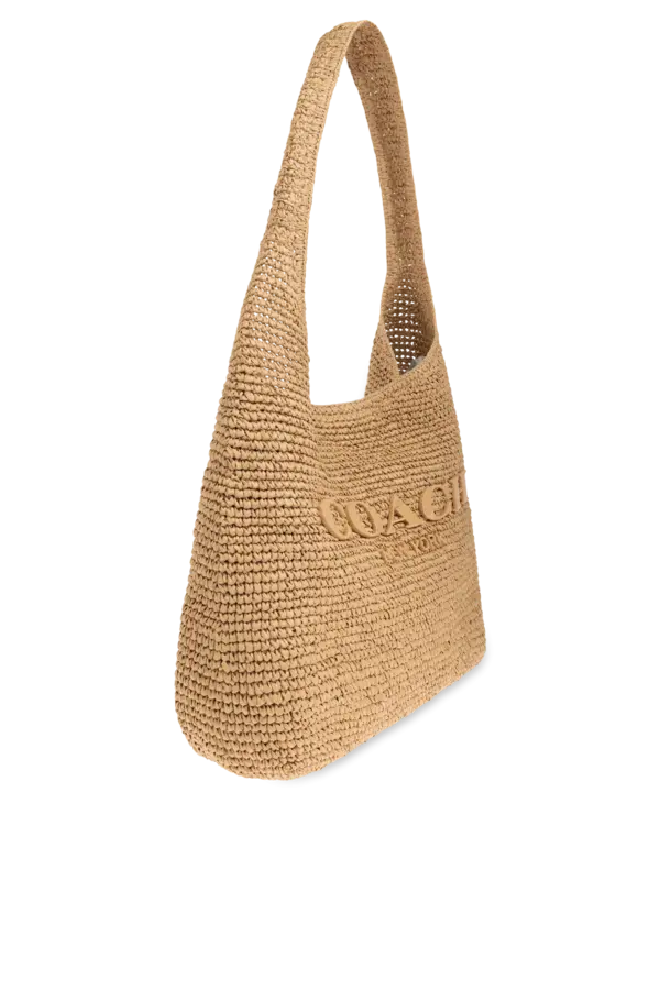 COACH Woven Shoulder Bag - Beige