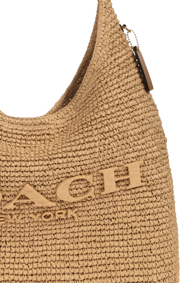 COACH Woven Shoulder Bag - Beige