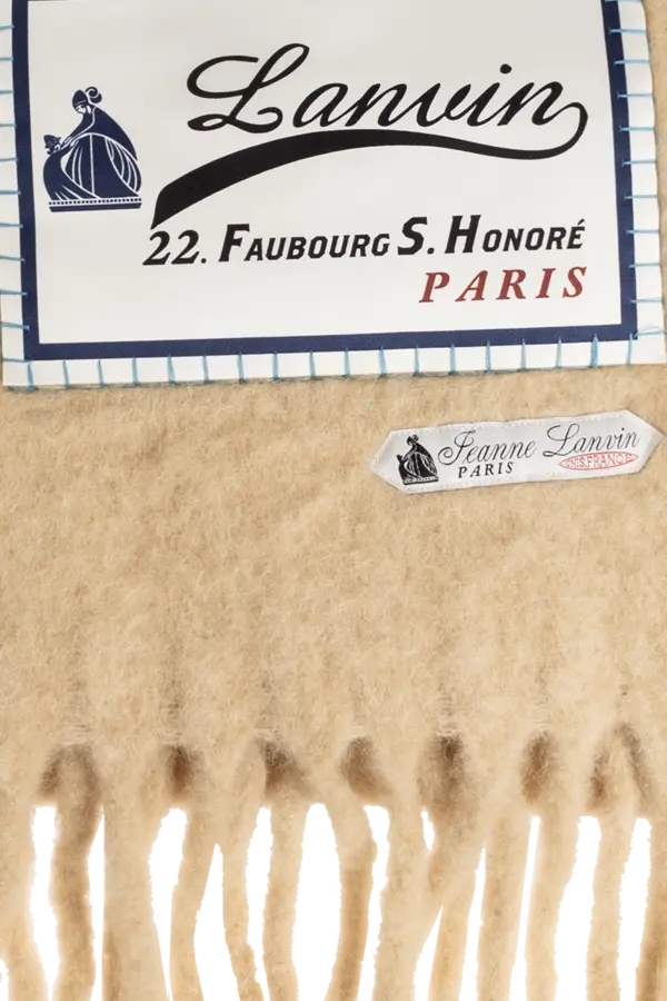 LANVIN Wool Scarf With Logo - Beige