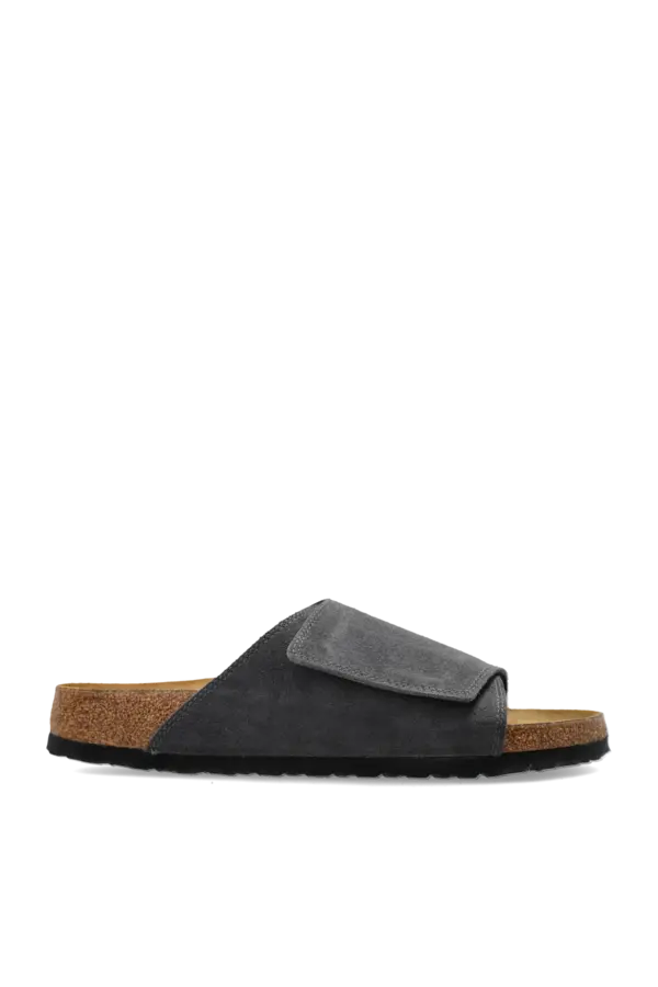 BIRKENSTOCK Suede Leather Slides - Grey