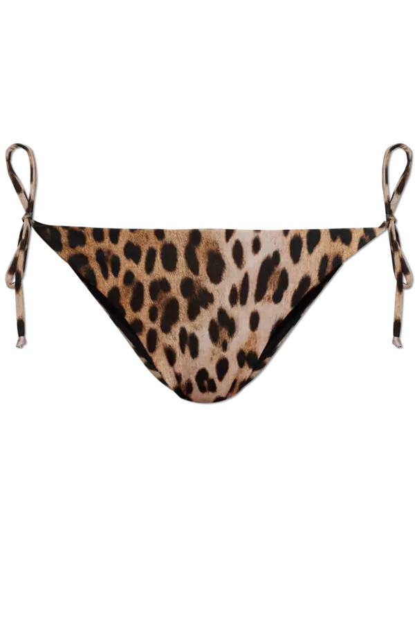 Moschino String Bikini Bottom - Brown