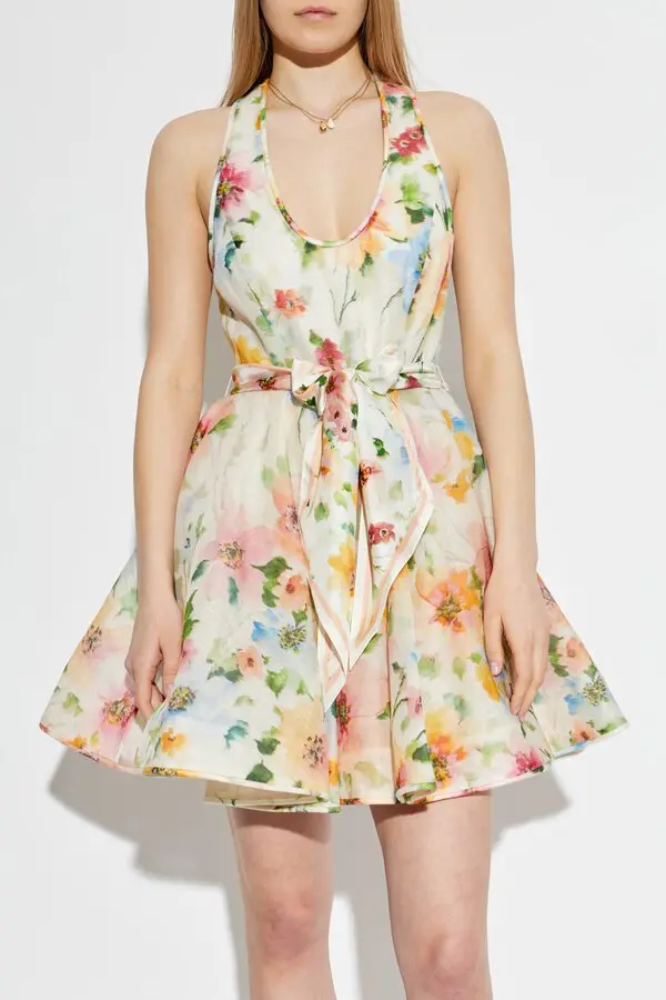 Zimmermann Floral-print Fit & Flare Mini Dress - Multicolour