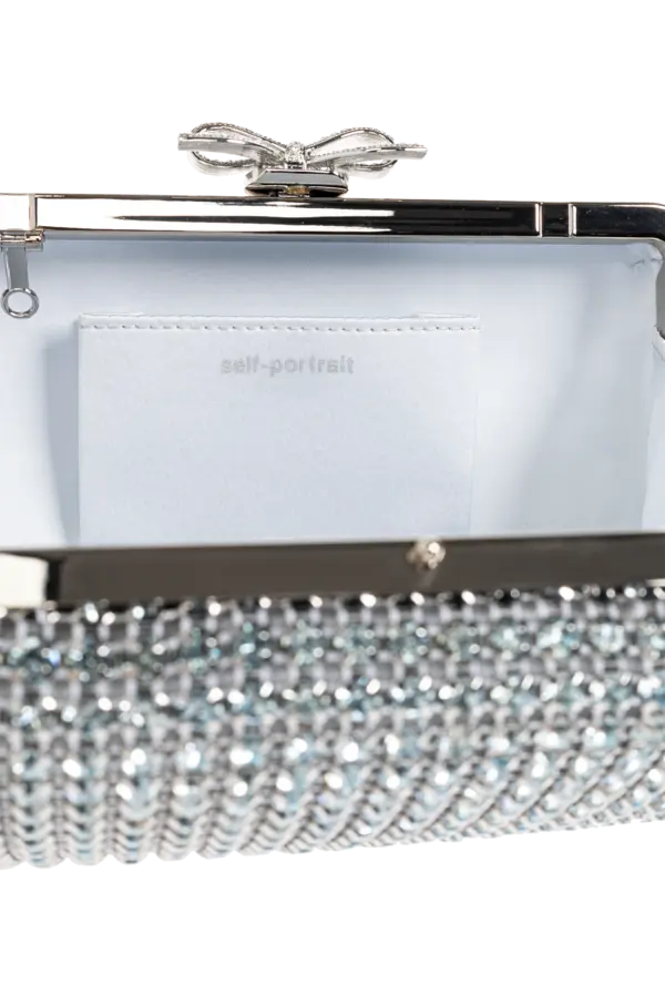 SELF-PORTRAIT Crystal Clutch - Light Blue