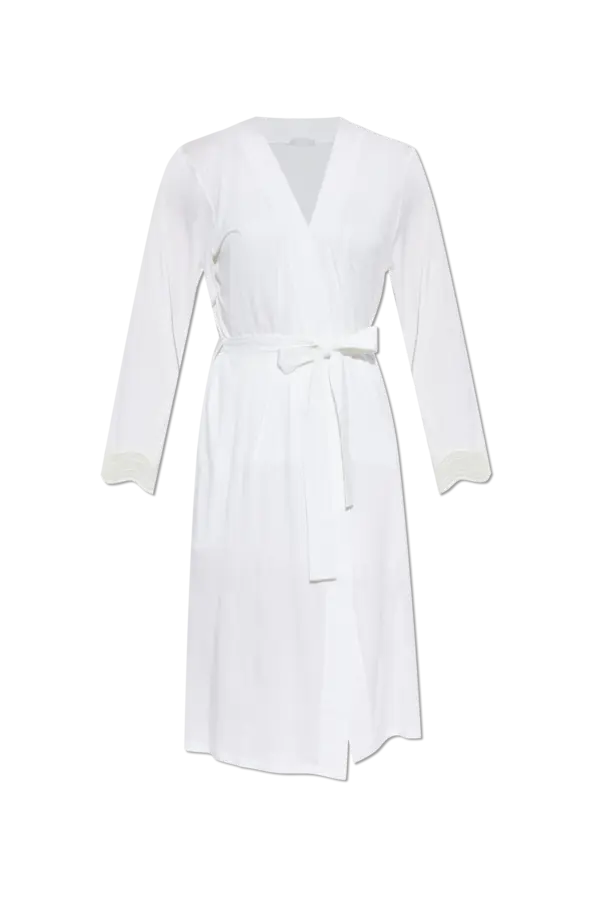 Hanro Bathrobe From The "cira" Collection - White