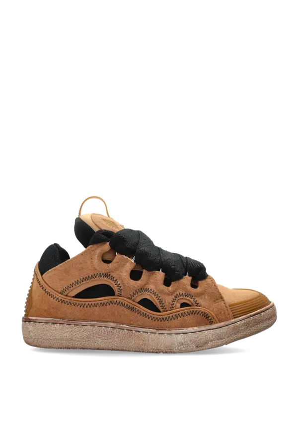 LANVIN Curb’ Leather Sneakers - Brown