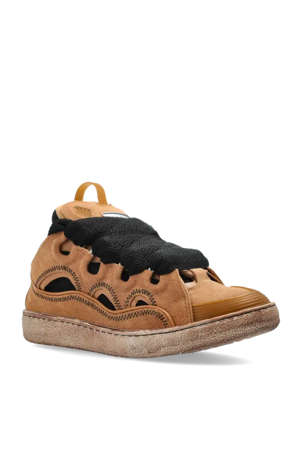 LANVIN Curb’ Leather Sneakers - Brown
