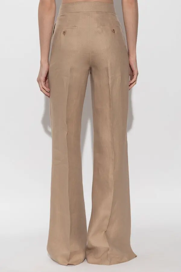 Max Mara Wide-leg Linen Trousers - Beige