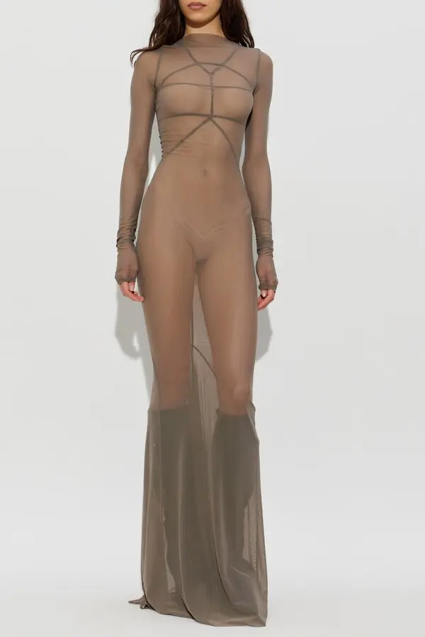 Rick Owens Long Transparent Dress - Grey