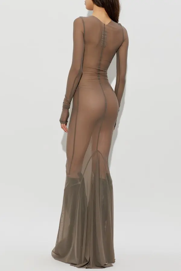 Rick Owens Long Transparent Dress - Grey
