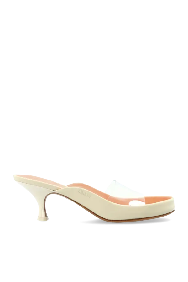 Chloé Junie Heeled Mules - Cream