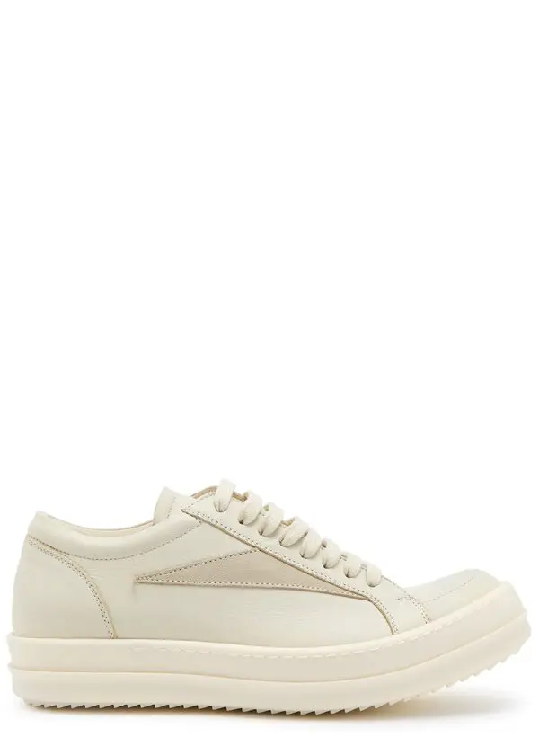 Rick Owens Vintage Panelled Leather Sneakers - White