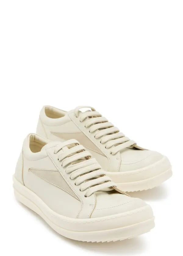 Rick Owens Vintage Panelled Leather Sneakers - White
