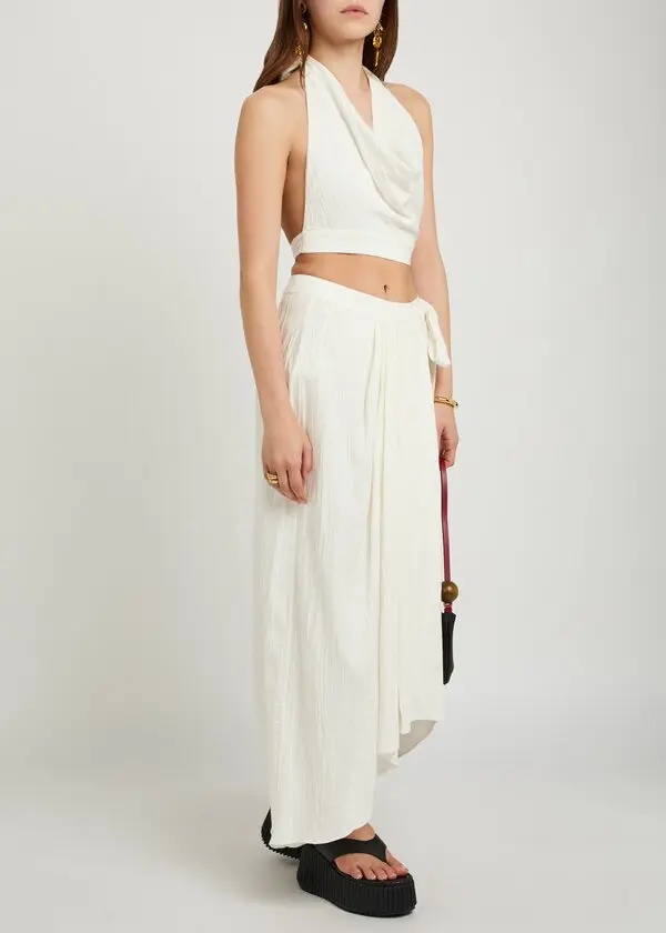 DELOS Ayla Woven Wrap Skirt - White