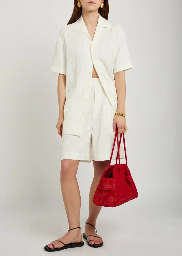 DELOS Otto Textured Woven Shirt - White