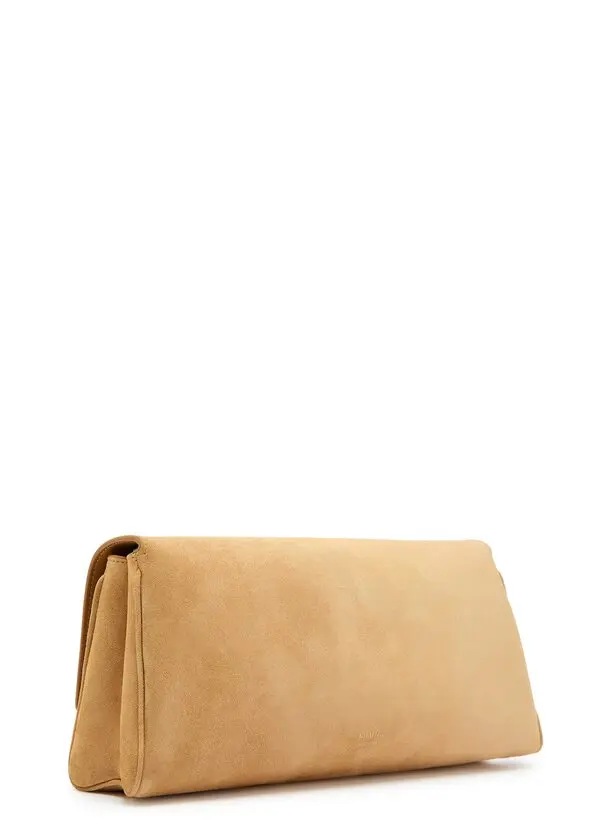 Khaite Audrey Suede Clutch - Camel