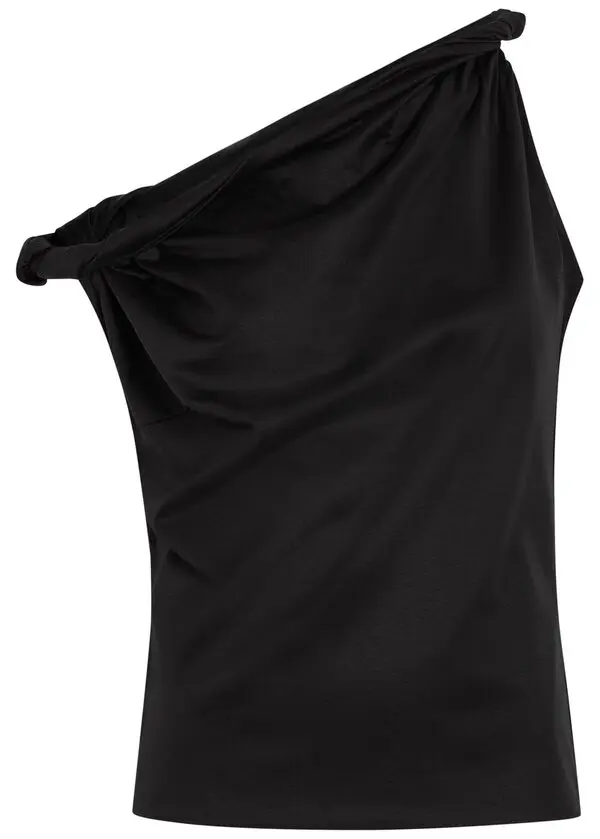 RÓHE Twisted Cotton-blend Top - Black