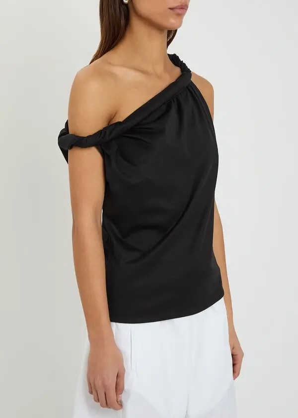 RÓHE Twisted Cotton-blend Top - Black