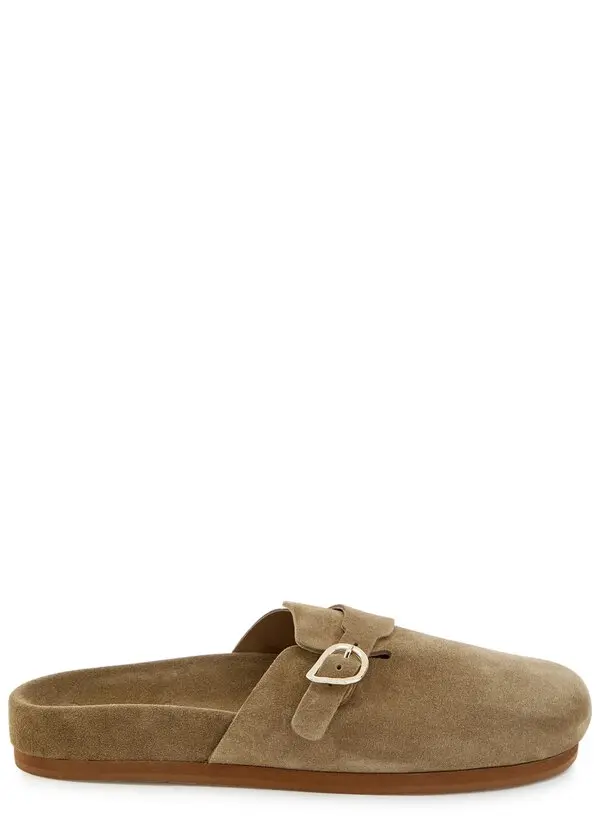 ANCIENT GREEK SANDALS Vasilista Suede Mules - Khaki