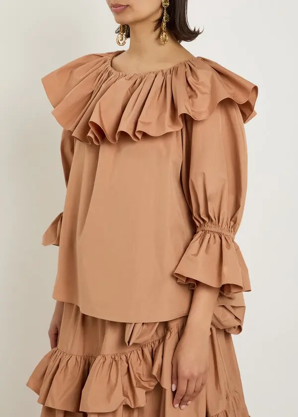 Chloé Ruffle Cotton-poplin Blouse