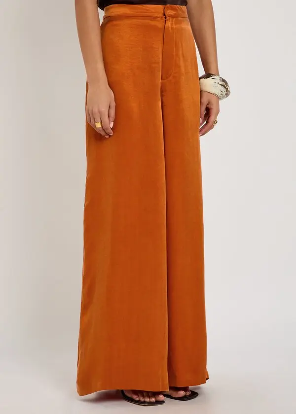 DELOS Avra Wide-leg Cupro Trousers