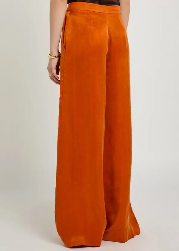 DELOS Avra Wide-leg Cupro Trousers