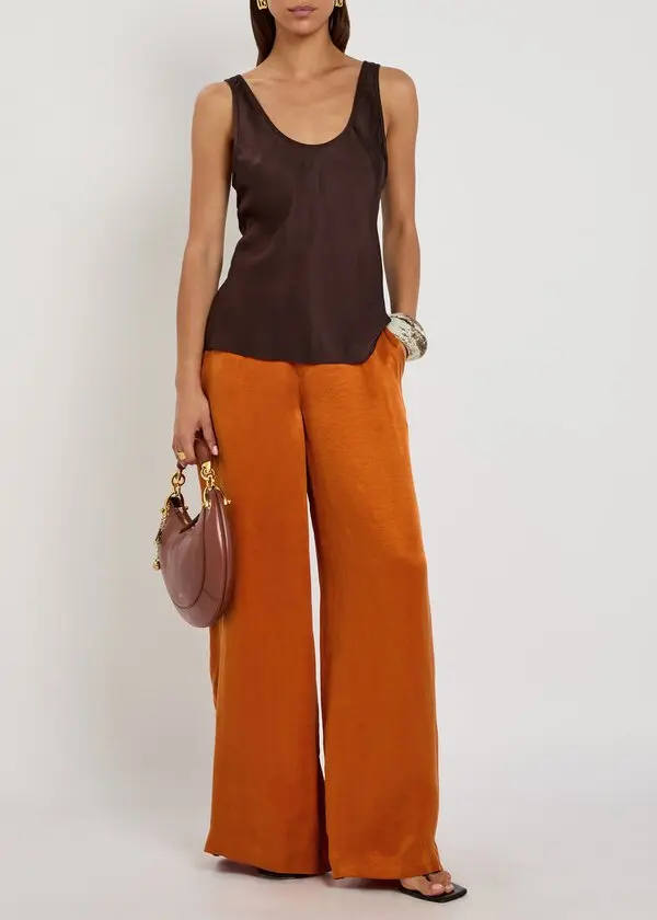 DELOS Avra Wide-leg Cupro Trousers