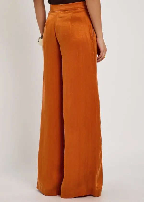 DELOS Avra Wide-leg Cupro Trousers