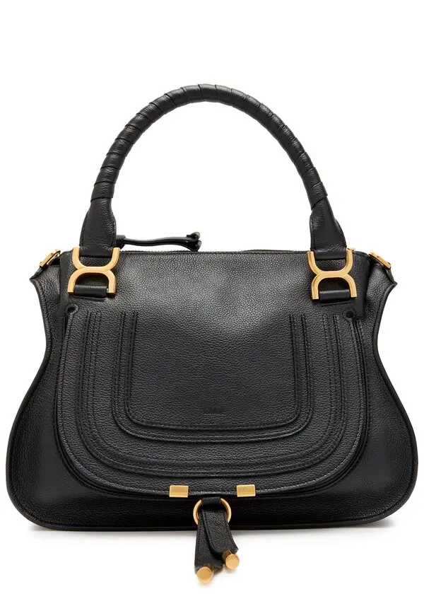 Chloé Marcie Medium Grained Leather Tote Bag - Black