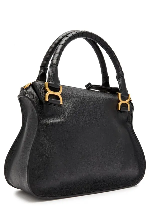 Chloé Marcie Medium Grained Leather Tote Bag - Black