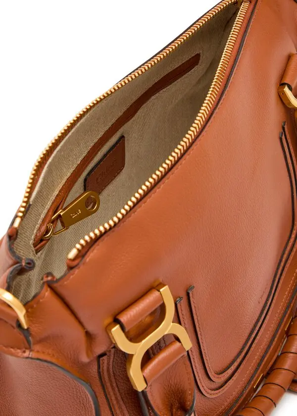 Chloé Marcie Medium Grained Leather Tote Bag - Tan
