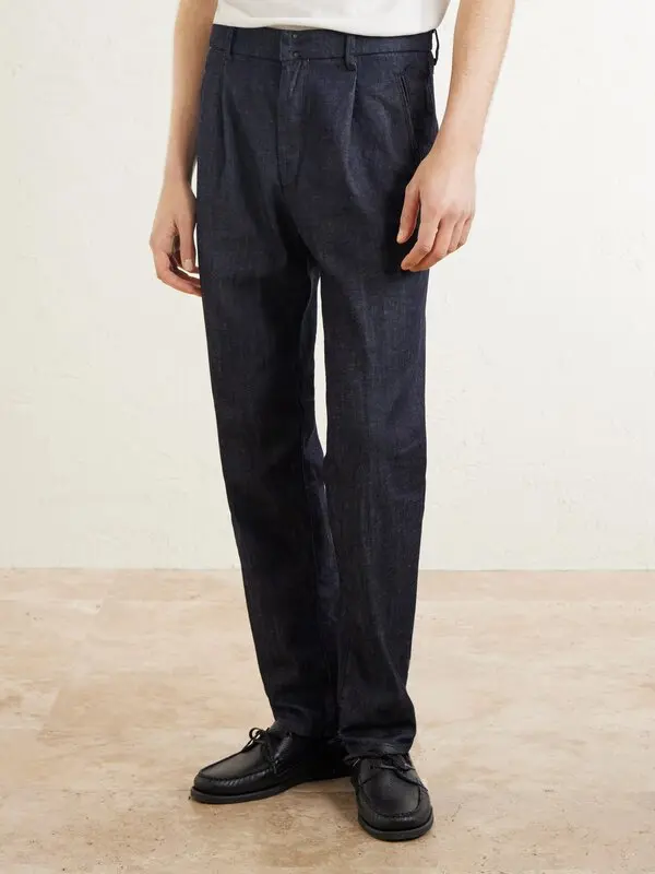 SLOWEAR Straight-leg Pleated Jeans