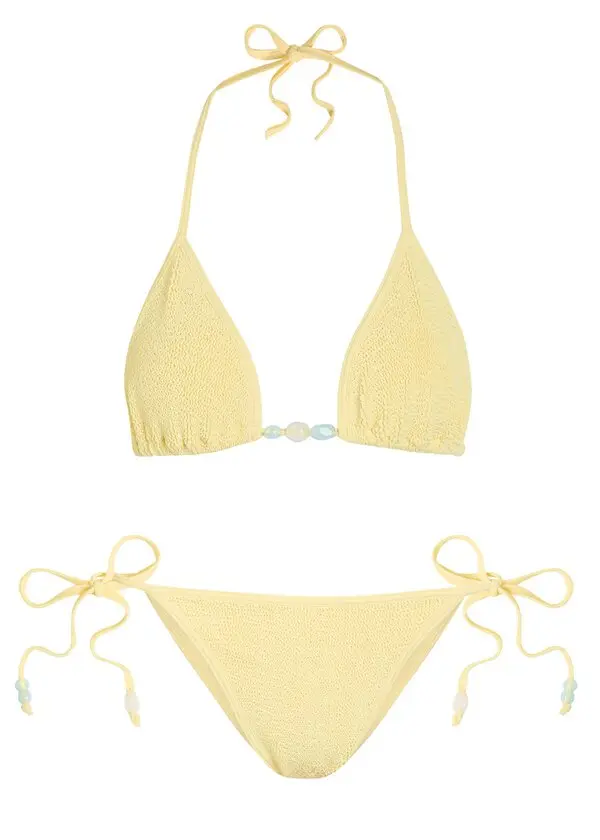 Hunza G Gina Beaded Detail Bikini - Yellow