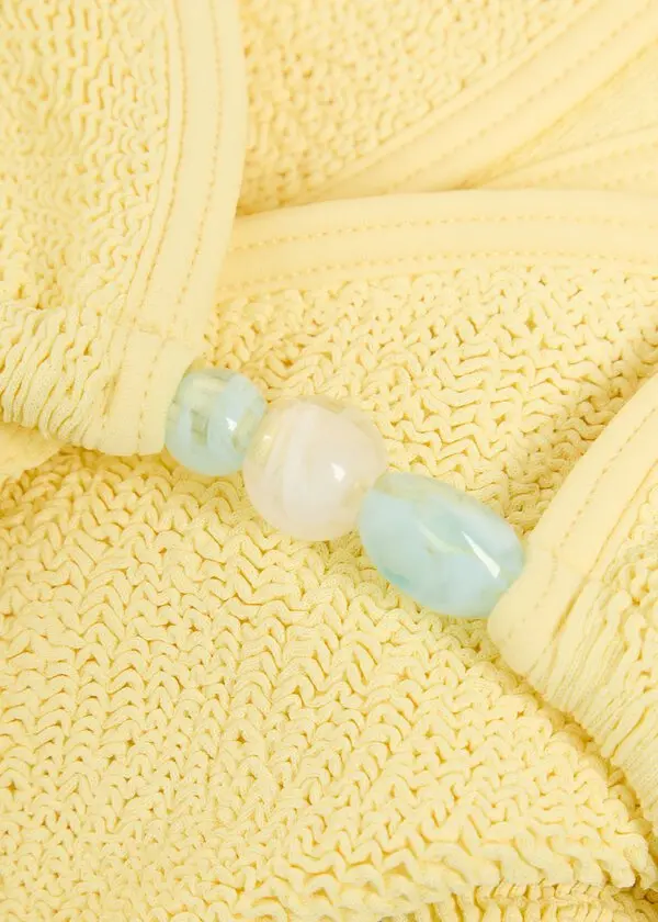 Hunza G Gina Beaded Detail Bikini - Yellow