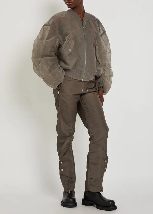 Rick Owens Printed Tulle Bomber Jacket - Grey