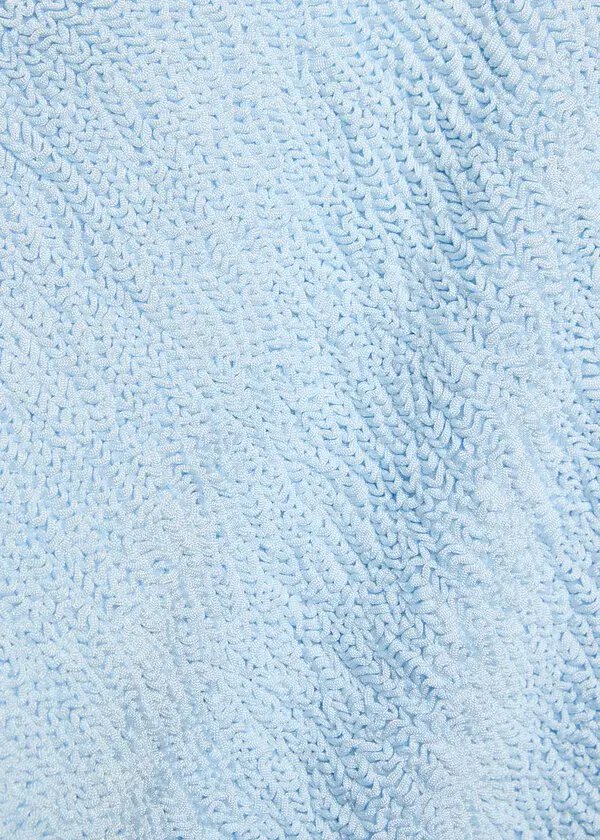 Hunza G Square-neck Crinkle Swimsuit - Light Blue