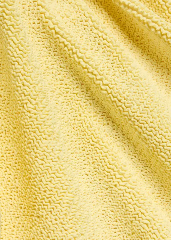 Hunza G Square-neck Crinkle Swimsuit - Yellow