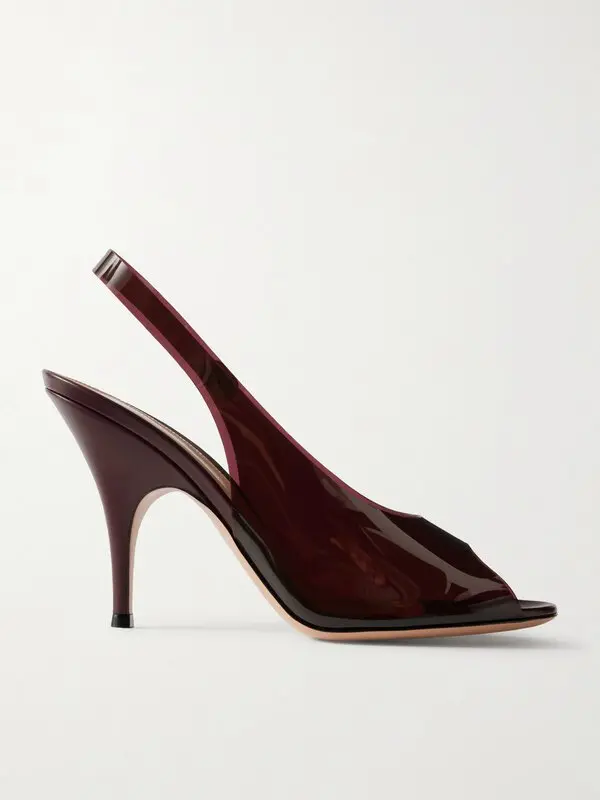 GIANVITO ROSSI Pvc Slingback Pumps - Burgundy