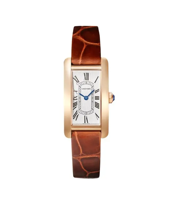 Cartier Tank Américaine 35.4mm Small 18-karat Rose Gold And Alligator Watch - White