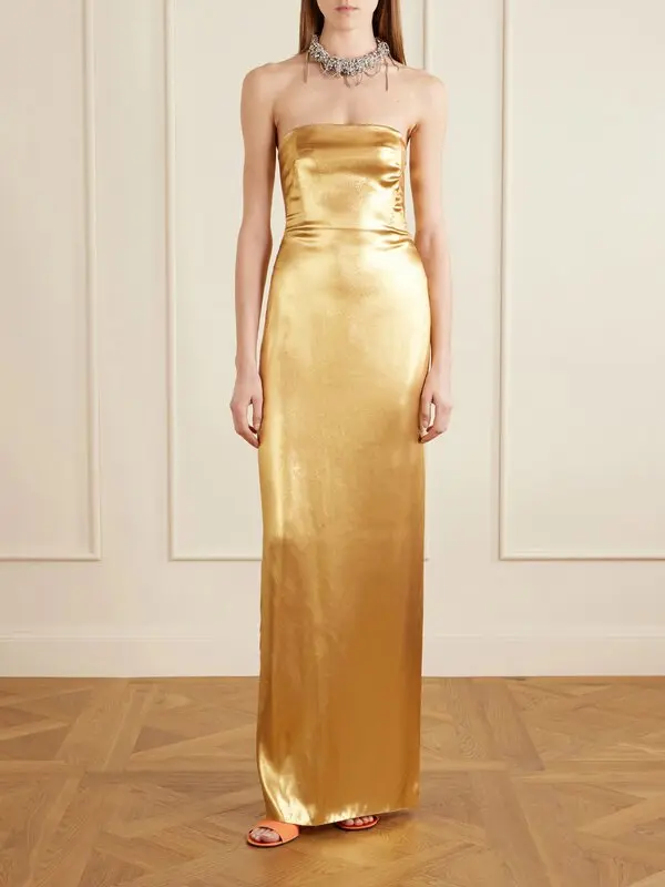 galvan satin dress Satin Pandora Dress - Platinum